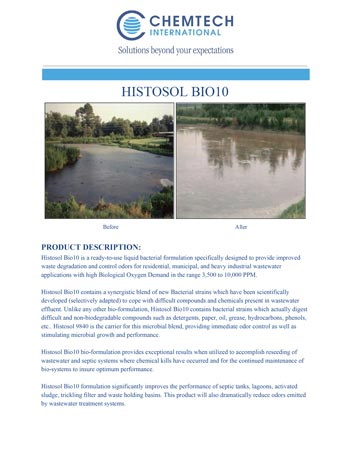 Wastewater Treatment Products | Odor Control & Corrosion Prevention